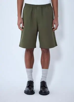 Prada Elastic Waist Cotton Shorts - Green