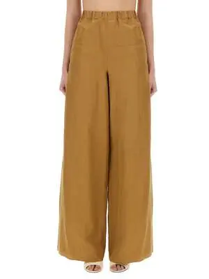 Max Mara Honor Wide Leg Pants - Cream