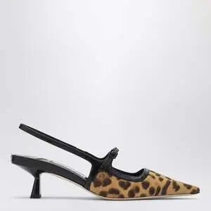 JIMMY CHOO Didi 45 Slingback Pumps In Leopard Print Pony Skin - Pink