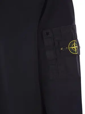 Stone Island Regular Fit Crew Neck Sweatshirt With Seasonal Pocket - Blue