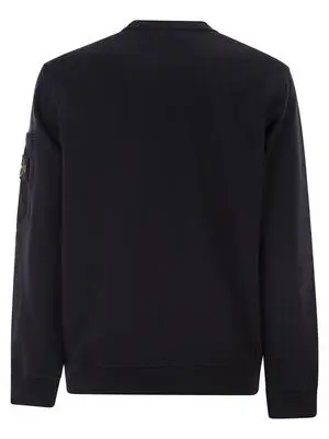 Stone Island Regular Fit Crew Neck Sweatshirt With Seasonal Pocket - Blue