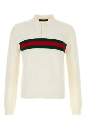 Gucci Ivory Cashmere Polo Shirt