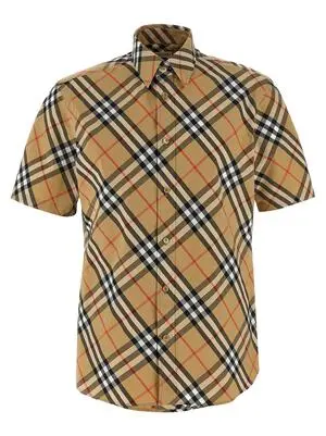 Burberry Check' Shirt - Cream