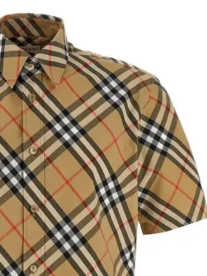 Burberry Check' Shirt - Cream