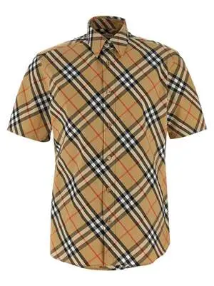 Burberry Check' Shirt - Cream