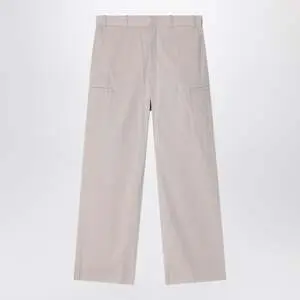 Fendi Stone Grey Cotton Blend Trousers - Gray