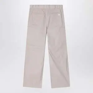 Fendi Stone Grey Cotton Blend Trousers