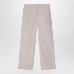 Fendi Stone Grey Cotton Blend Trousers - Gray