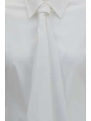 Brunello Cucinelli Cotton Blend Shirt With Tie - White