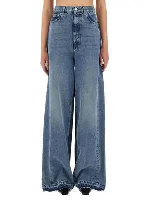 Stella McCartney Wide-leg Jeans With Contrasting Panels - Blue