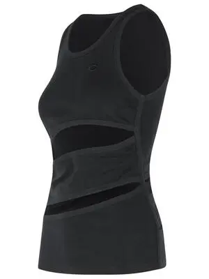 Coperni Spirale Cotton Tank Top - Black