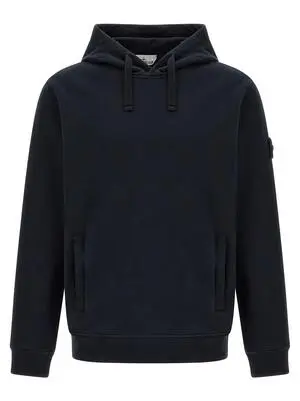 Stone Island Badge Hoodie - Blue