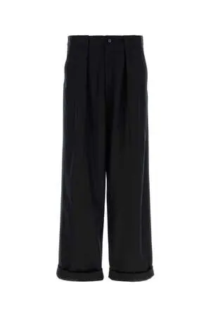 Dolce & Gabbana Wool Wide-leg Pant - Black