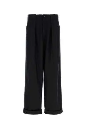 Dolce & Gabbana Wool Wide-leg Pant - Black