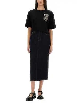 Moschino Long Denim Skirt