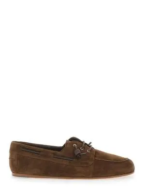 Dsquared2 Brown Loafers With Almond Toe In Suede For - Multicolor