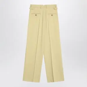 AMI Paris Wide Lime-coloured Wool Trousers