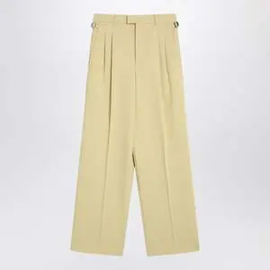AMI Paris Wide Wool Trousers - Green