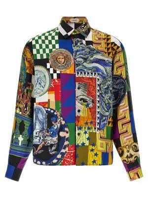 Versace Medusa Collage' Shirt - Multicolor