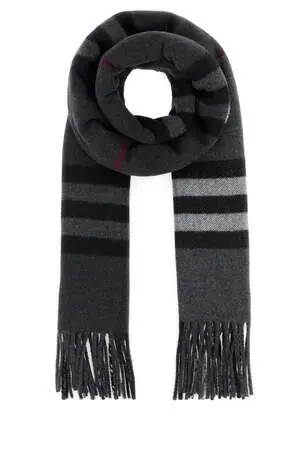Burberry Embroidered Cashmere Check Scarf - Multicolor