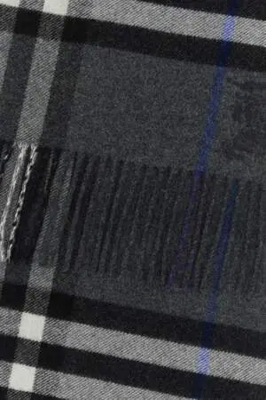 Burberry Embroidered Cashmere Check Scarf - Multicolor