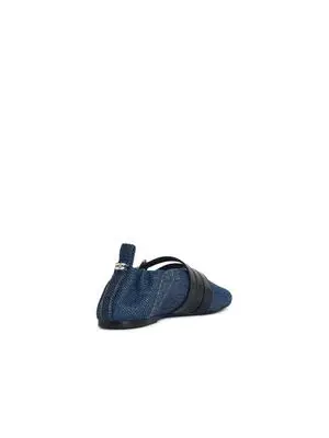 GANNI Denim Sporty Ballet Flats - Blue