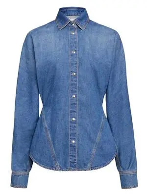 Alaïa Round Denim Shirt - Blue