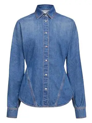 Alaïa Round Denim Shirt - Blue
