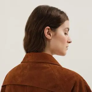 1989 STUDIO Corduroy Leather Mackintosh Coat - Brown