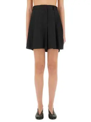 Moschino Asymmetrical Wool Shorts - Black