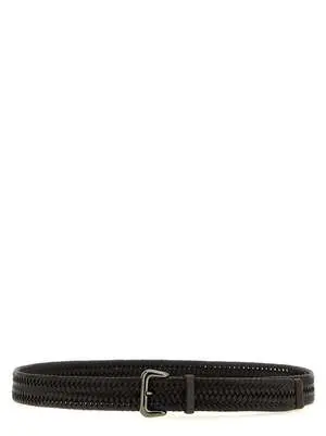 Brunello Cucinelli Stretch Leather Braided Belt - Brown