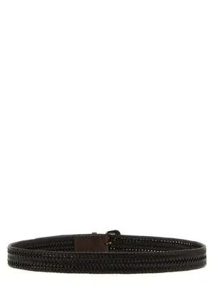 Brunello Cucinelli Stretch Leather Braided Belt