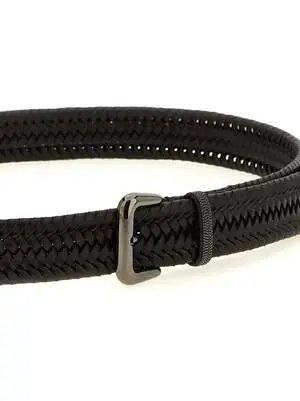 Brunello Cucinelli Stretch Leather Braided Belt