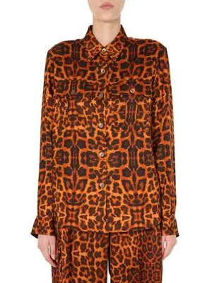 Dries Van Noten Caffy Animal Print Shirt