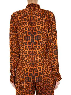 Dries Van Noten Caffy Animal Print Shirt