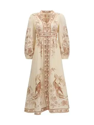 Zimmermann Indra Plunge Dress - Cream
