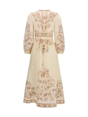 Zimmermann Indra Plunge Dress - Cream