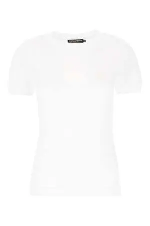 Dolce & Gabbana DOLCE & GABBANA Logo Embroidered Short Sleeve T-Shirt Multicolor