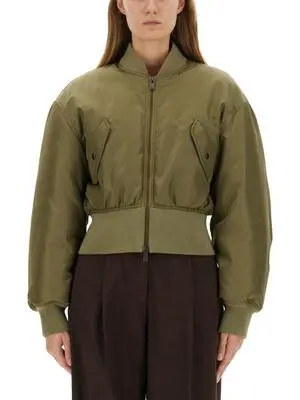 Saint Laurent Nylon Bomber Jacket - Green