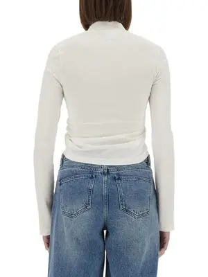 COURREGES Cropped Twist Polo Shirt - White