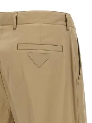 Prada Cotton Blend Poplin Pants - Cream