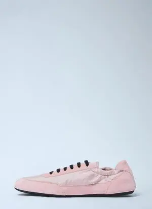 Prada Collapse Re-nylon And Suede Sneakers - Pink
