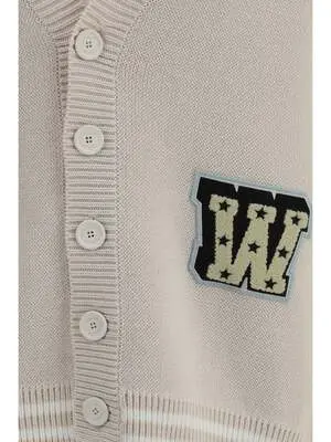 Off-White Star Logo Diagonal Varsity Cardigan - Cream