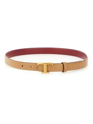 TOD'S Reversible T Timeless Belt - Cream