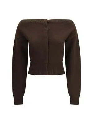 TOM FORD Soft Cashmere Open-neck Shrunken Cardigan - Brown