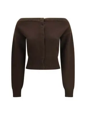 TOM FORD Cashmere Open-neck Shrunken Cardigan - Brown