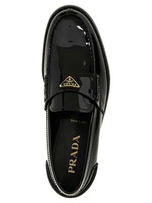 Prada Logo Patent Leather Loafer