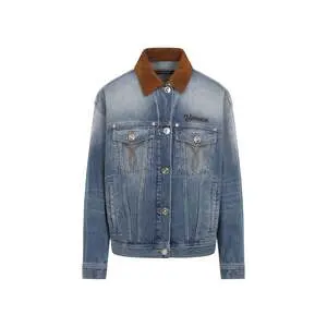 Versace Denim Stone Wash Blouson - Blue