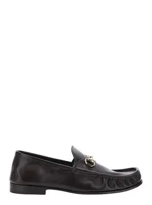 Gucci Lugano' Brown Loafers With Horsebit Plaque On The Front And Low Heel In Leather For - Multicolor