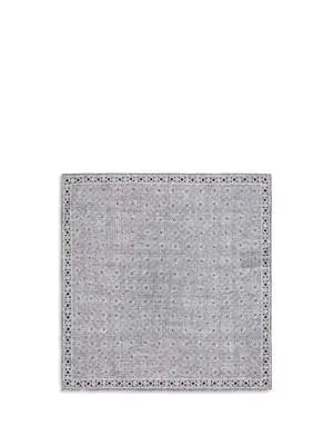 Brunello Cucinelli Ethnic-patterned Silk Pocket Square - Gray